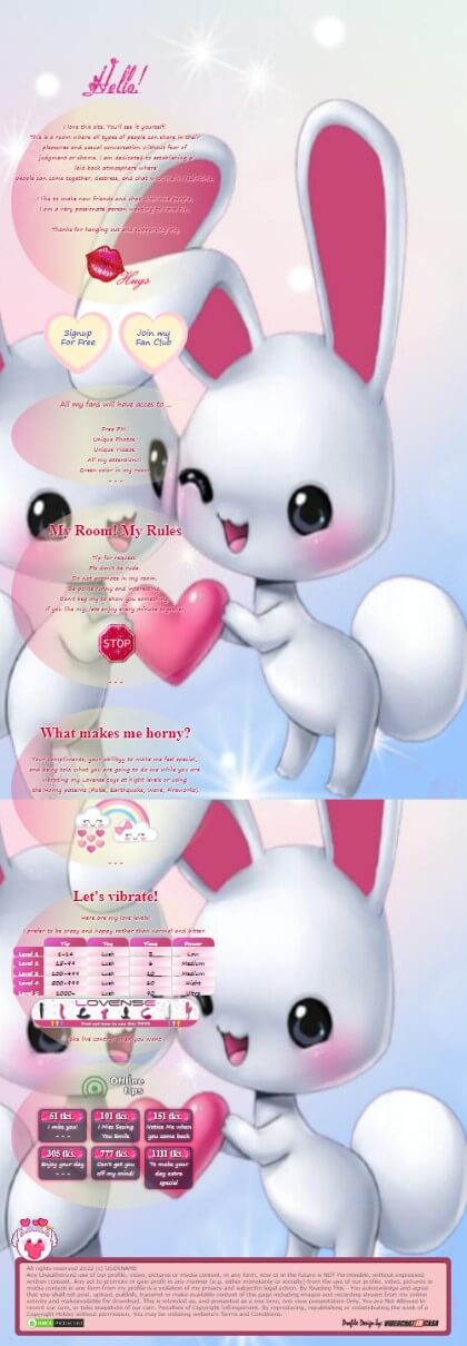 Diseño 104 - perfil VideoChat Chaturbate ya creado - Video Chat en Casa