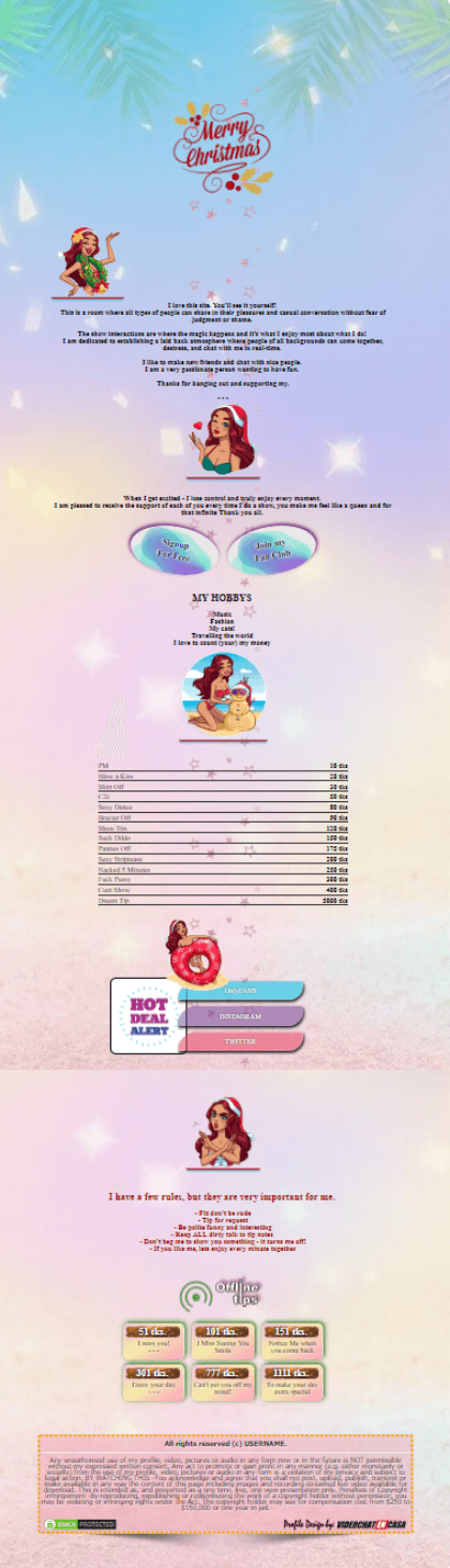 Diseño 105 - perfil VideoChat Chaturbate ya creado - Video Chat en Casa