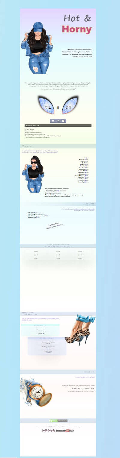 Design 125 - Chaturbate BIO profile already created - Erotic Video Chat at Home